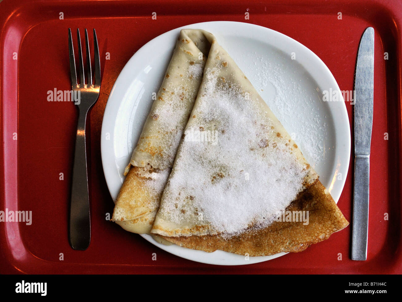 French crepe making sequence 9 of 9 Stock Photo - Alamy