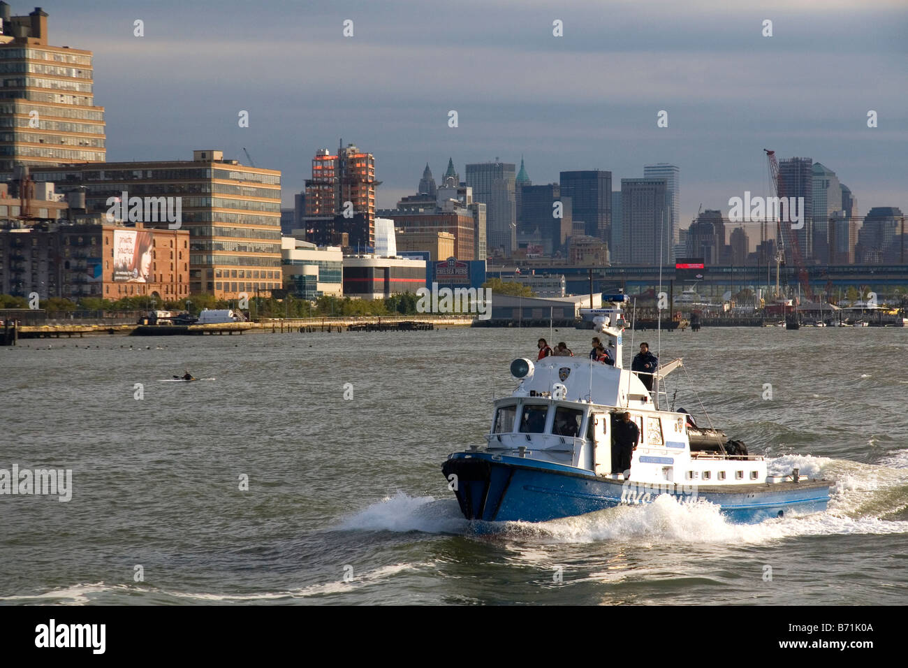 New York City Police Department Harbor Unit on the Hudson River in New ...