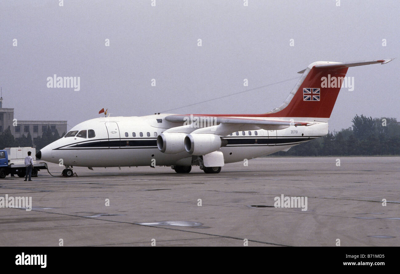 BAe 146 of No. 32 Squadron The Queen's Flight at Beijing Airport, China Stock Photo - Alamy