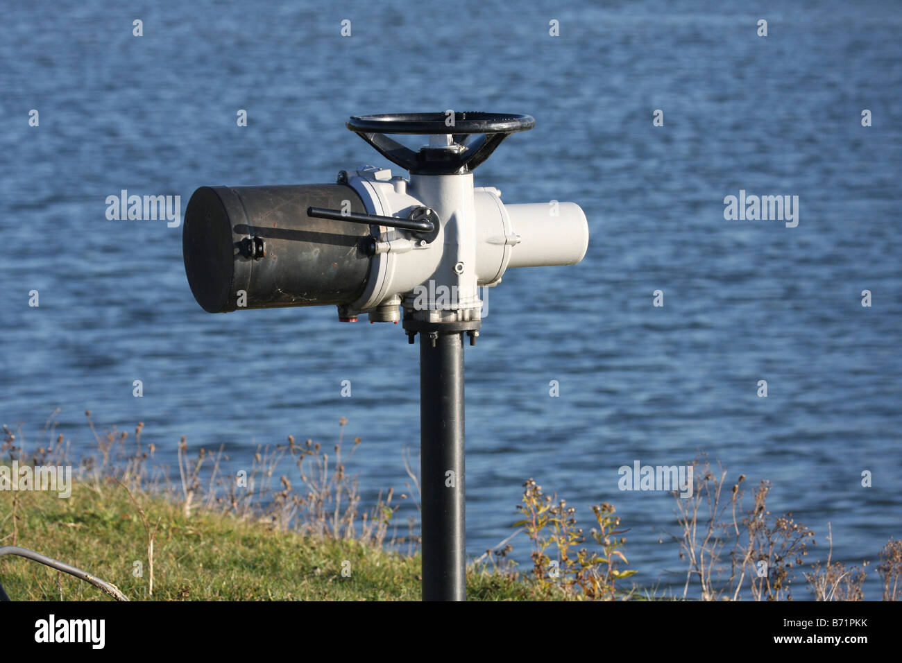 Valve control at London reservoir Stock Photo - Alamy