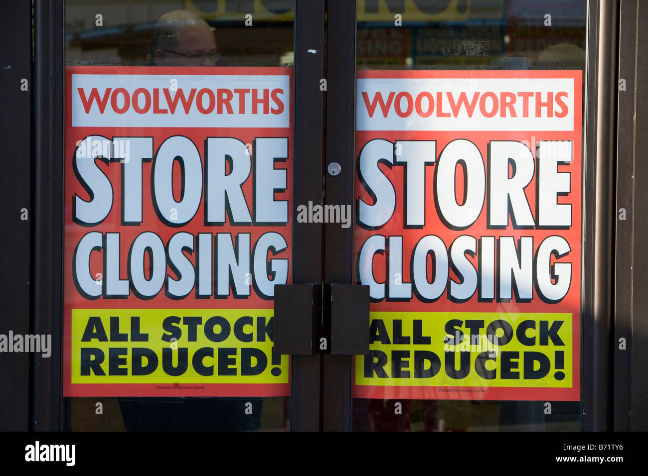 Sale signs on Woolworths in Kendal Cumbria UK 4 days before the ...