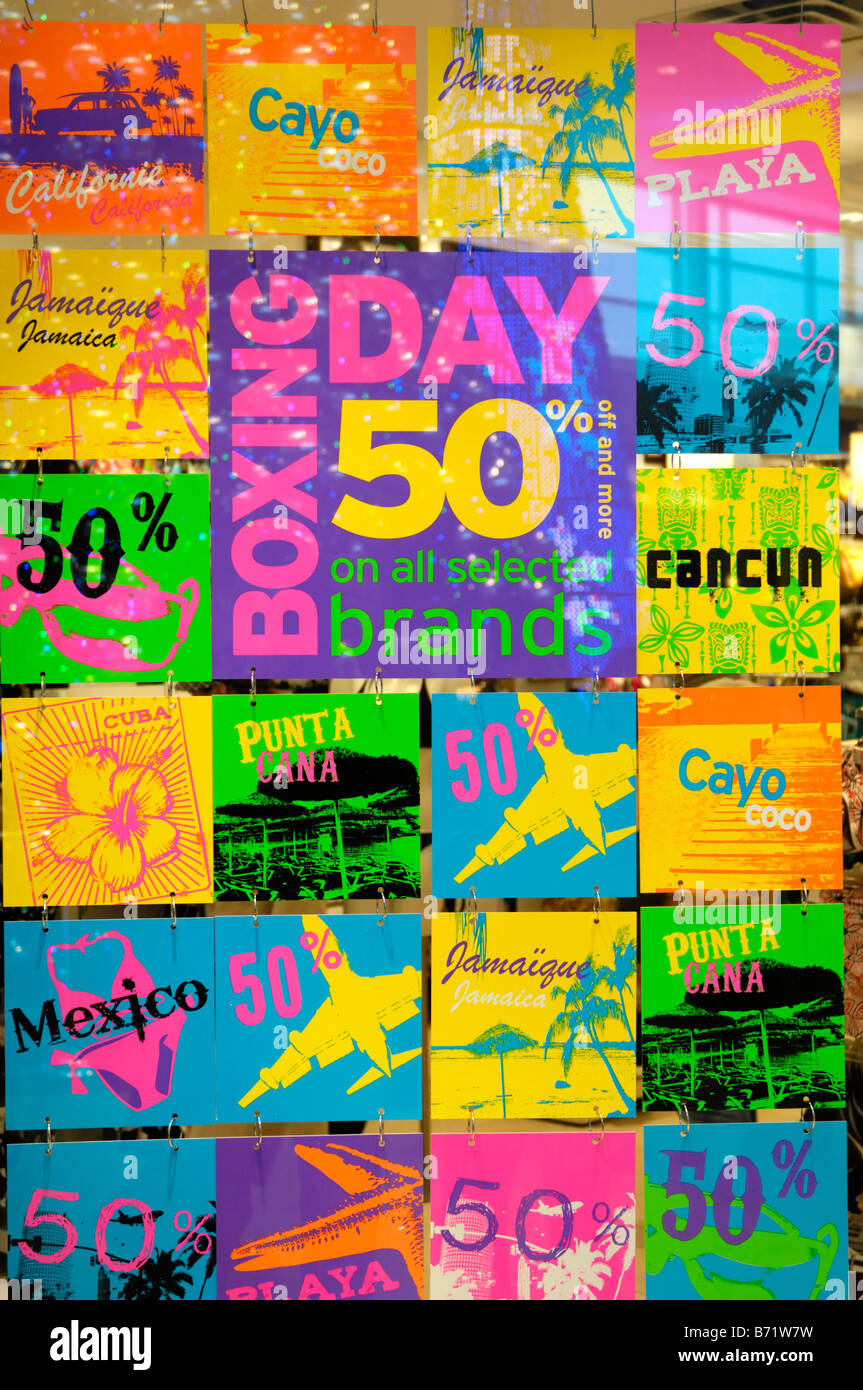 Boxing Day display in a store Stock Photo - Alamy