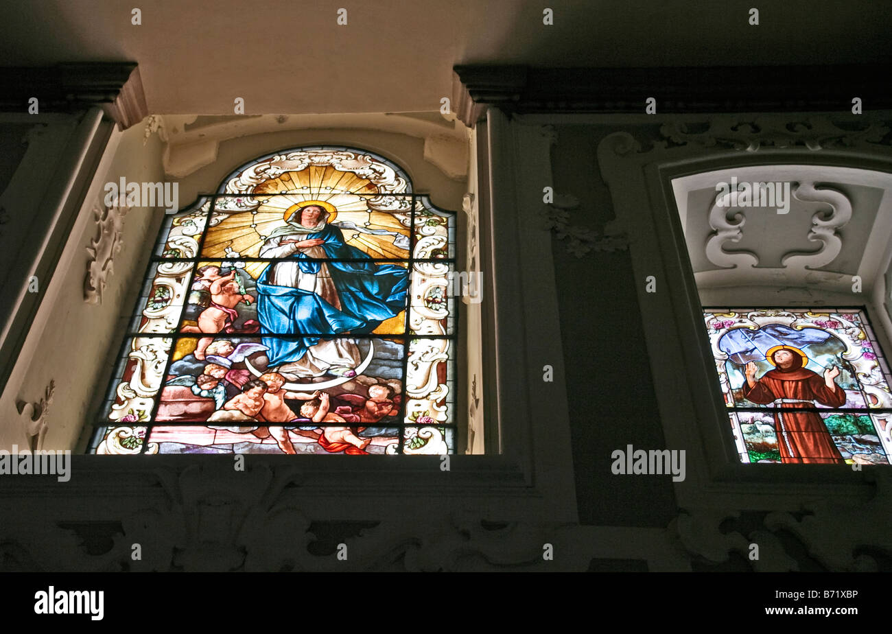 Stained-glass windows, cathedral of Santa Maria della Bruna. Matera ...