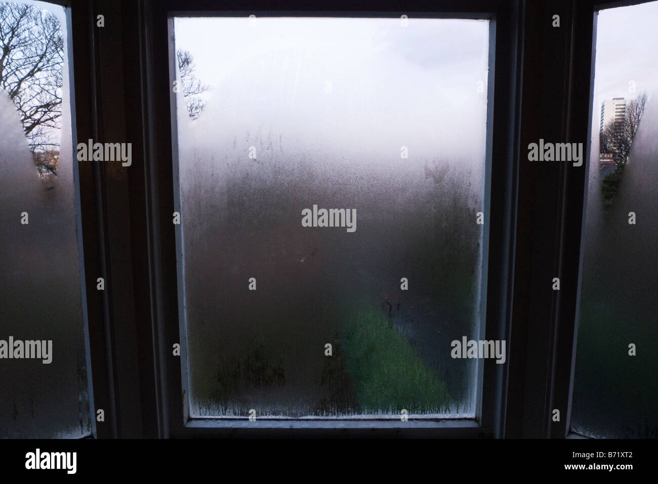 Looking through bay window on a cold morning Stock Photo - Alamy