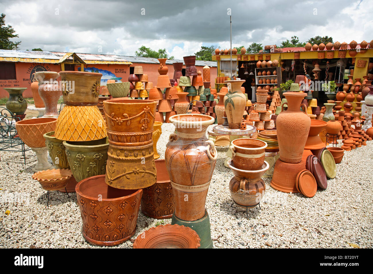 Pottery for sale by the roadside in La Otra Banda Dominican Republic ...