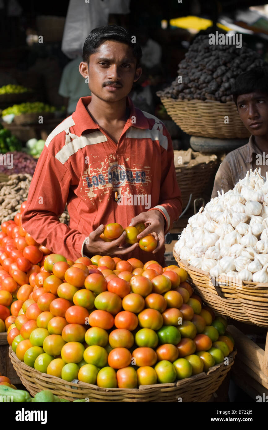 Indian Market Seller Stock Photo - Alamy