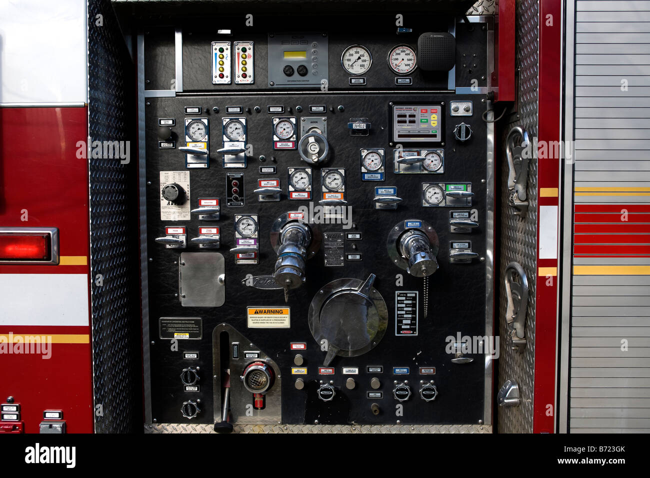 Fire engine controls Stock Photo - Alamy