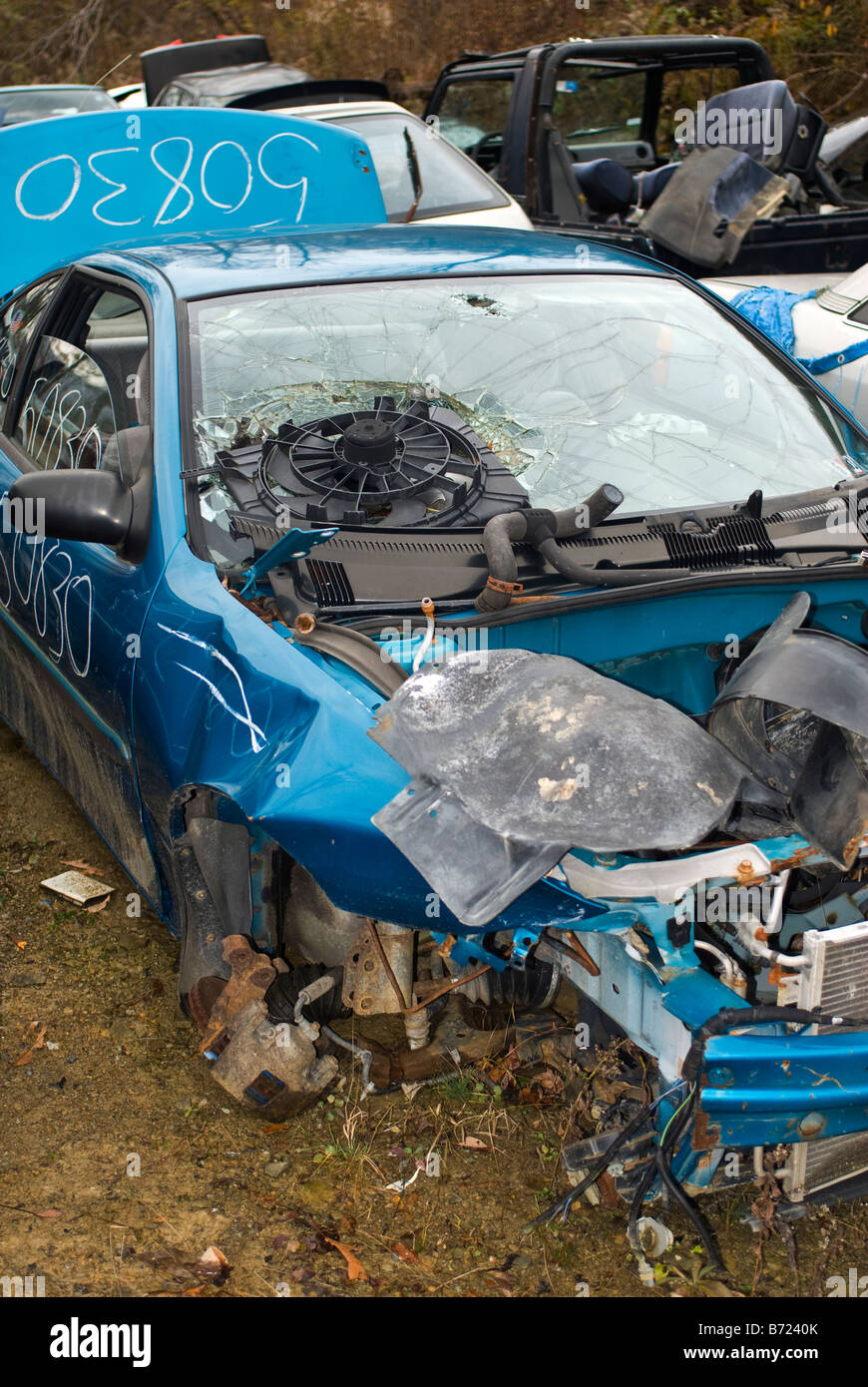automobile junkyard with parts of cars for sale Stock Photo - Alamy
