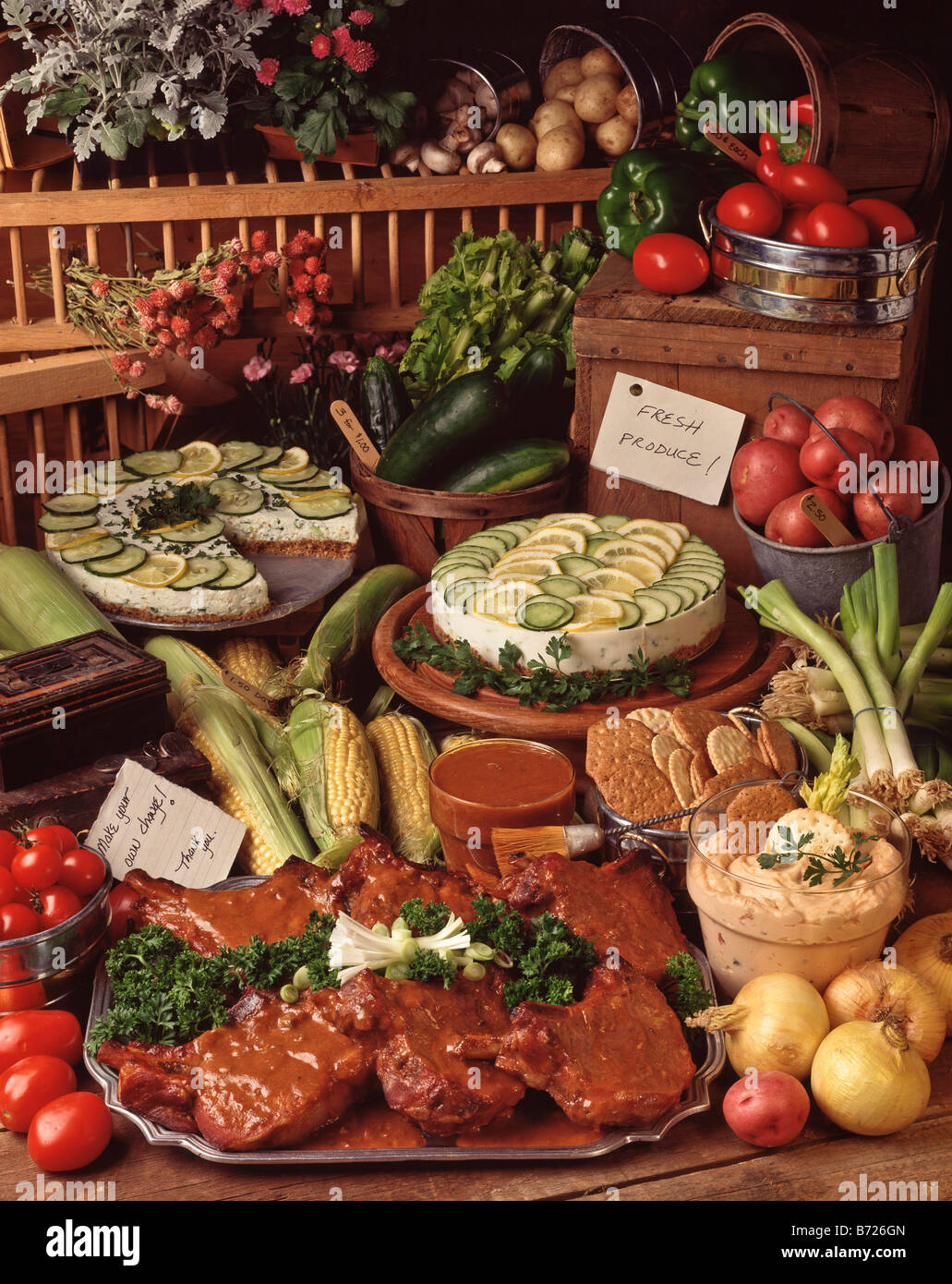 Country kitchen recipes, favorite cheese spread, barbecued pork chops ...