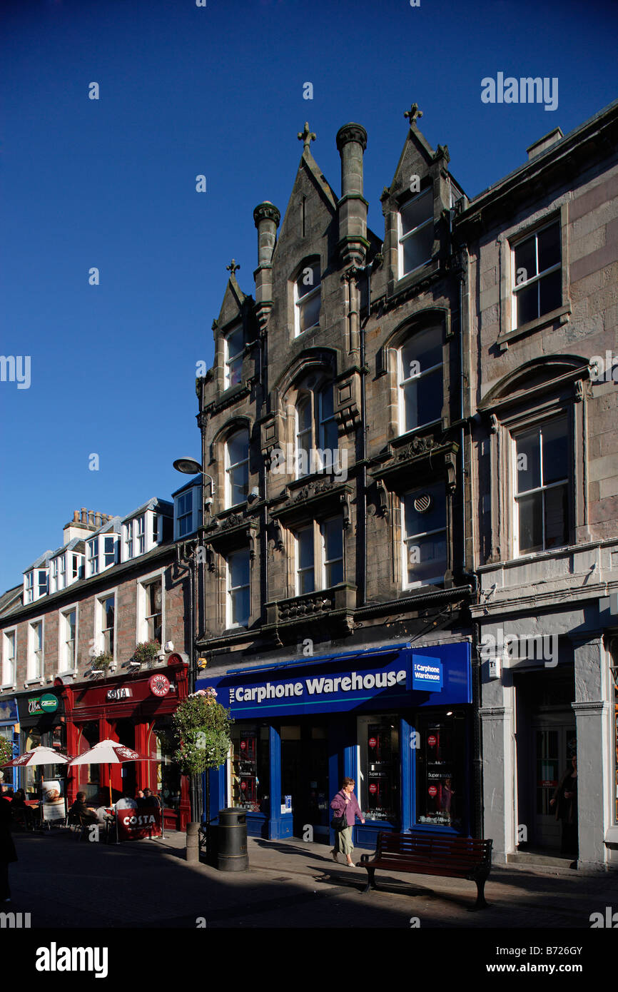 Inverness Inglis St Town center typical buildings Highland Scotland UK ...