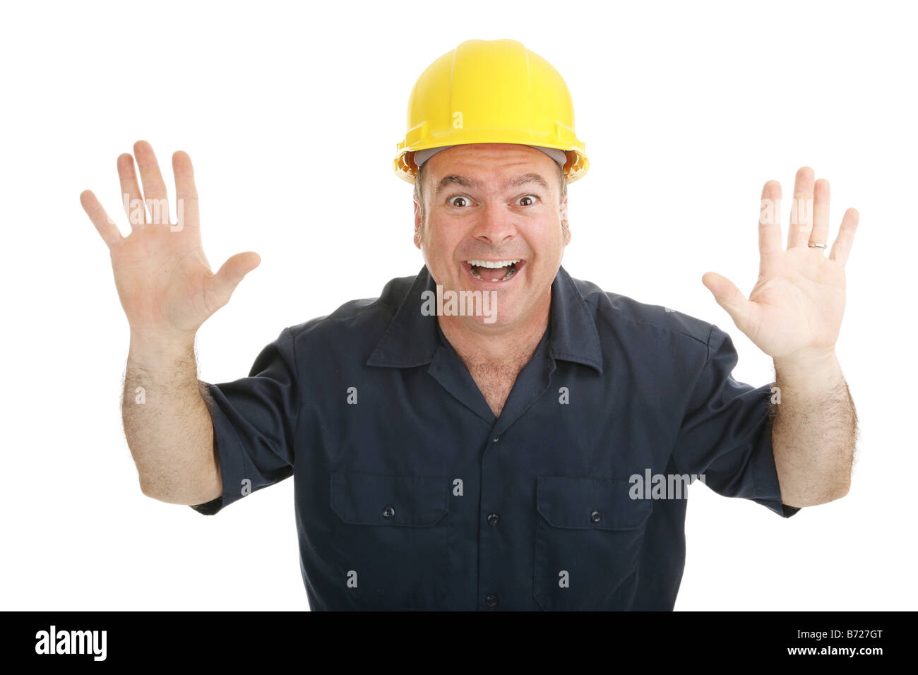 Excited enthusiastic construction worker hi-res stock photography and ...