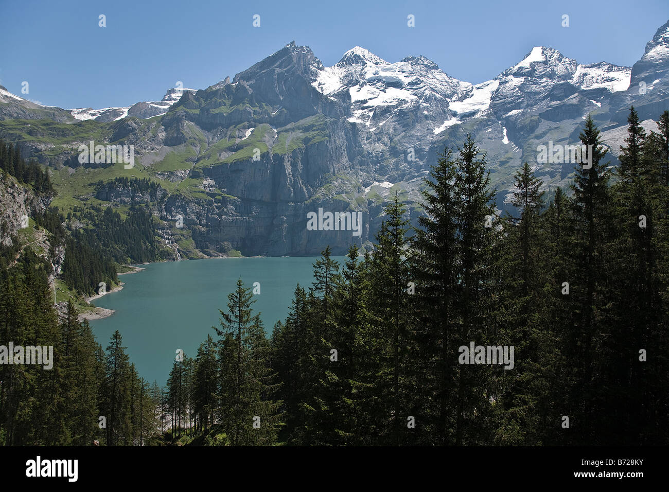 Lake Oeschinen, Swiss Alps Stock Photo - Alamy