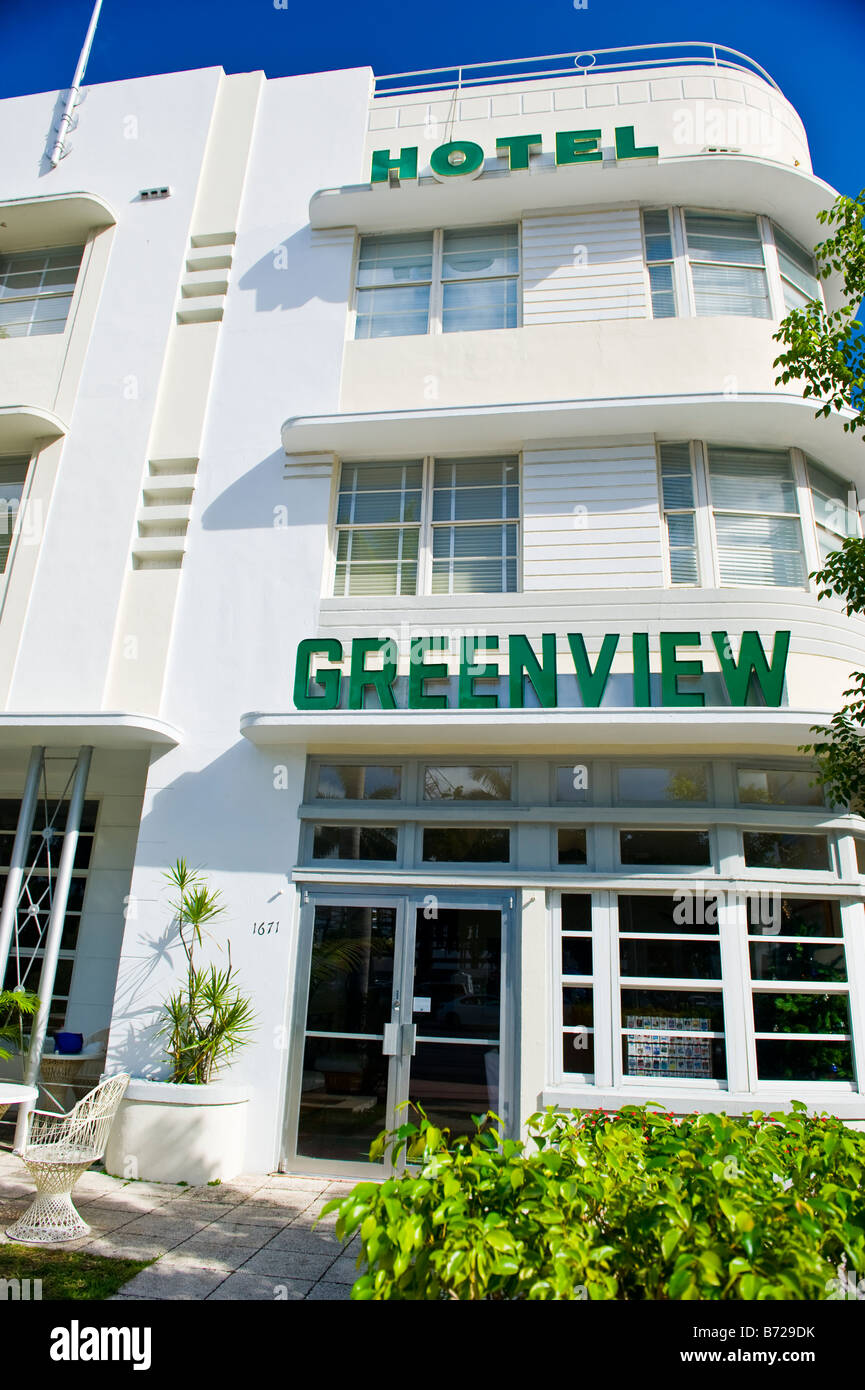 Miami art deco Greenview Hotel 1671 Washington Avenue entrance doors ...