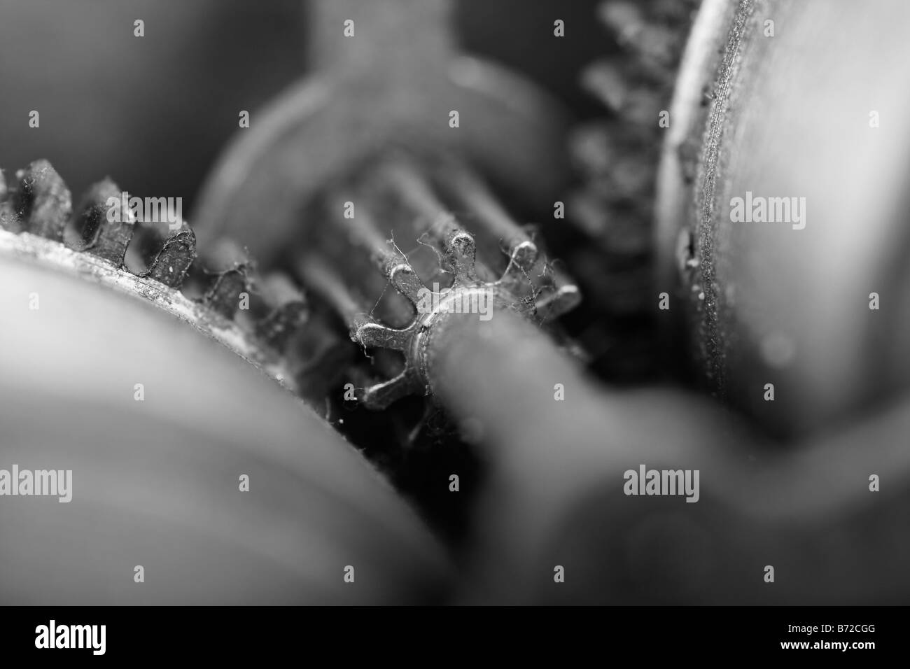 inside of an old worn clock Stock Photo - Alamy