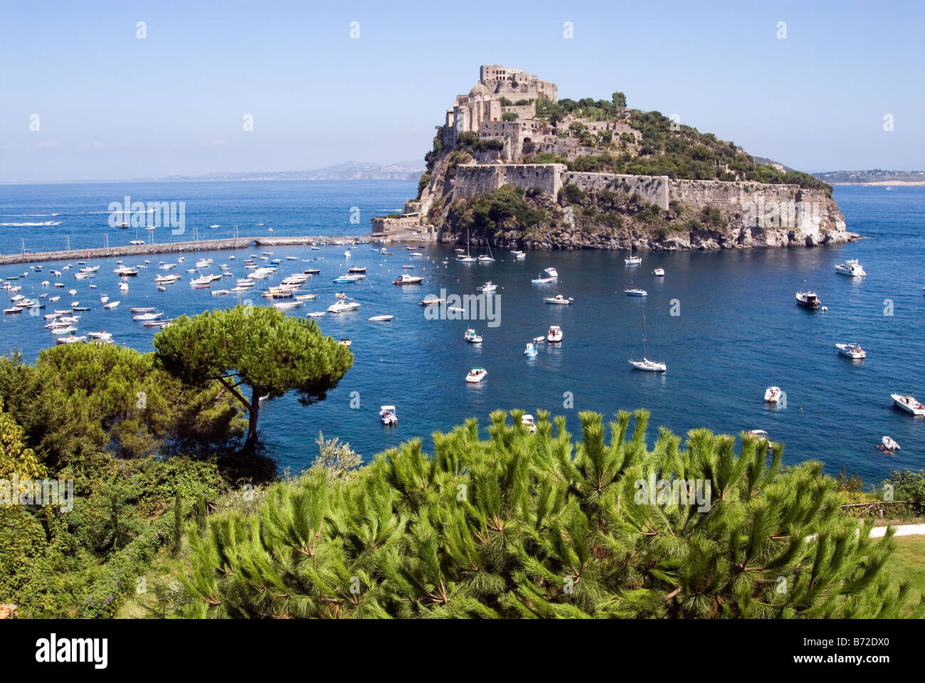Castello Aragonese on the island Ischia Bay of Naples Stock Photo - Alamy