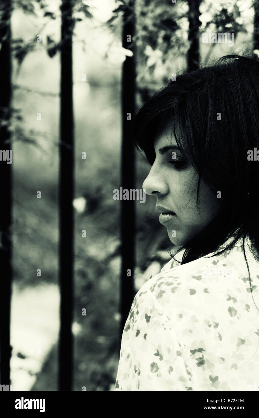 Portrait of a beautiful sad woman Stock Photo - Alamy