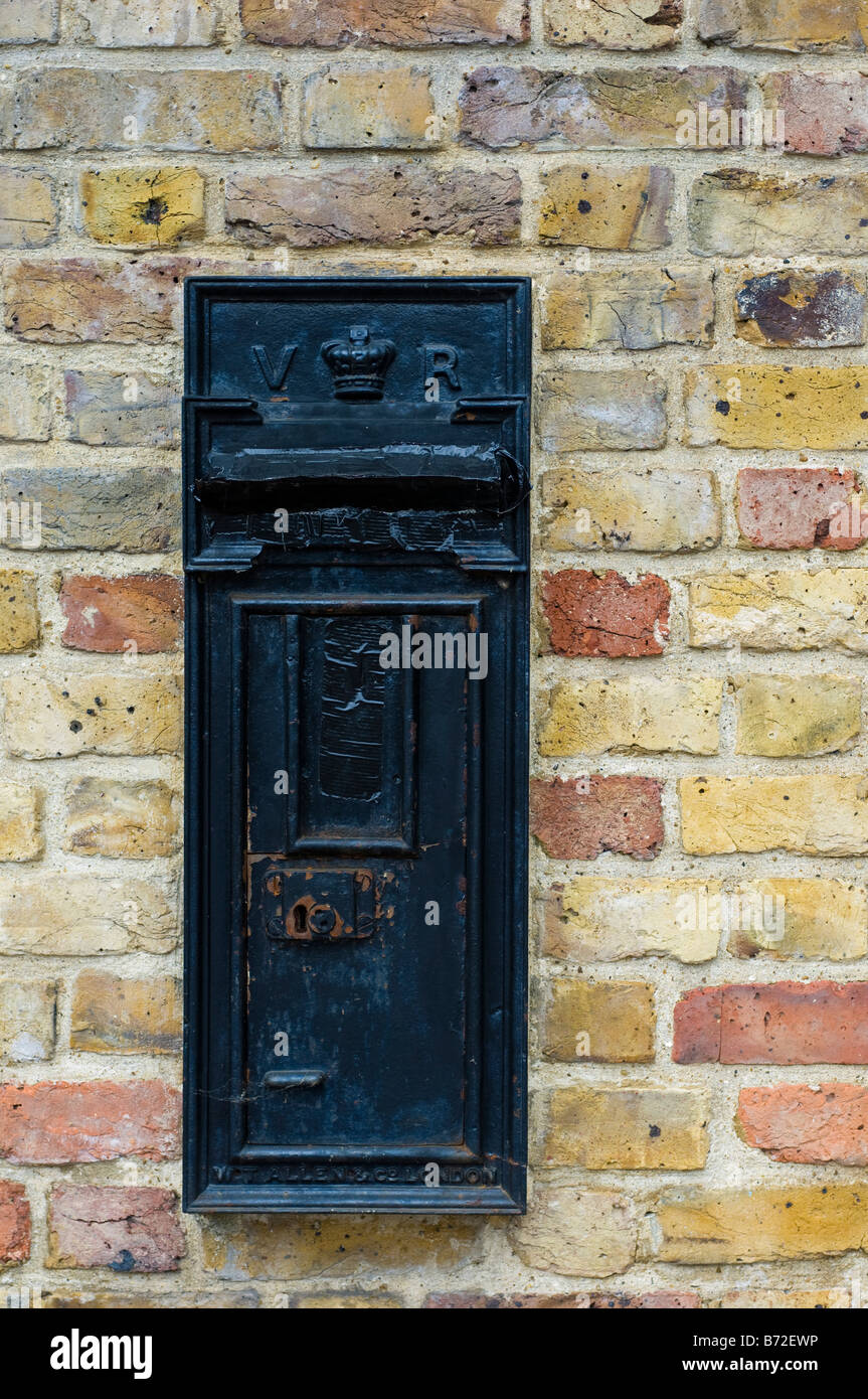 English post box mounted in a wall at Richmond Upon Thames Stock Photo ...