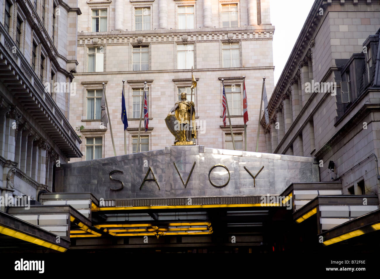 Entrance to the Savoy hotel, The Strand, London Stock Photo - Alamy