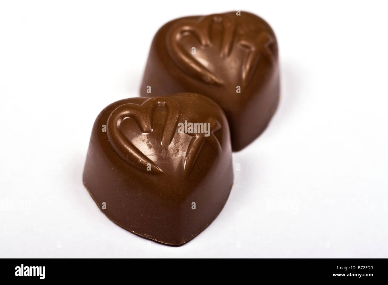 two chocolate hearts Stock Photo - Alamy