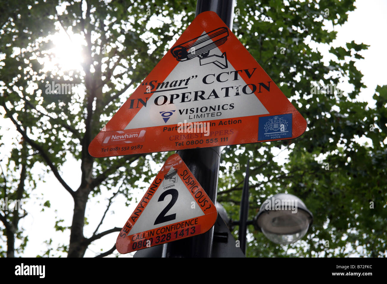 CCTV sign in East London street (Stratford Broadway Stock Photo - Alamy