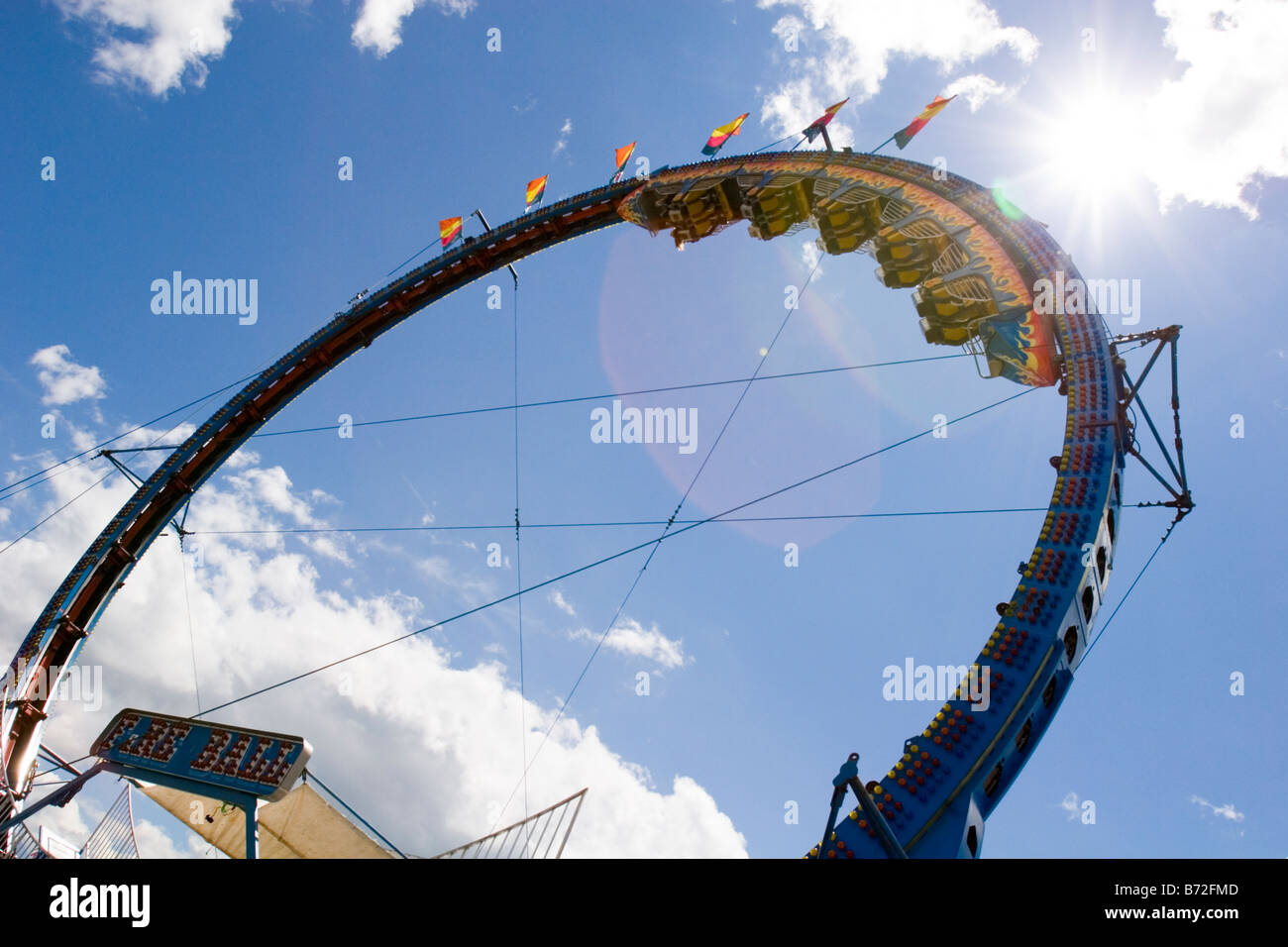 Upside down ride at amusement park in a county fair Stock Photo - Alamy