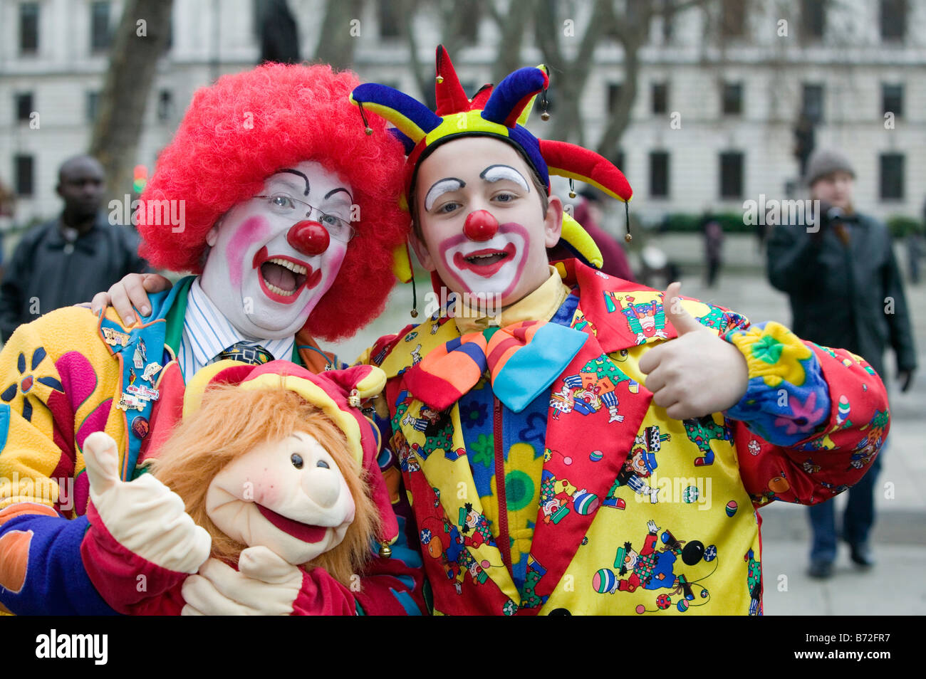 Colourful clowns at the London Parade, a New Year's Day Parade in ...