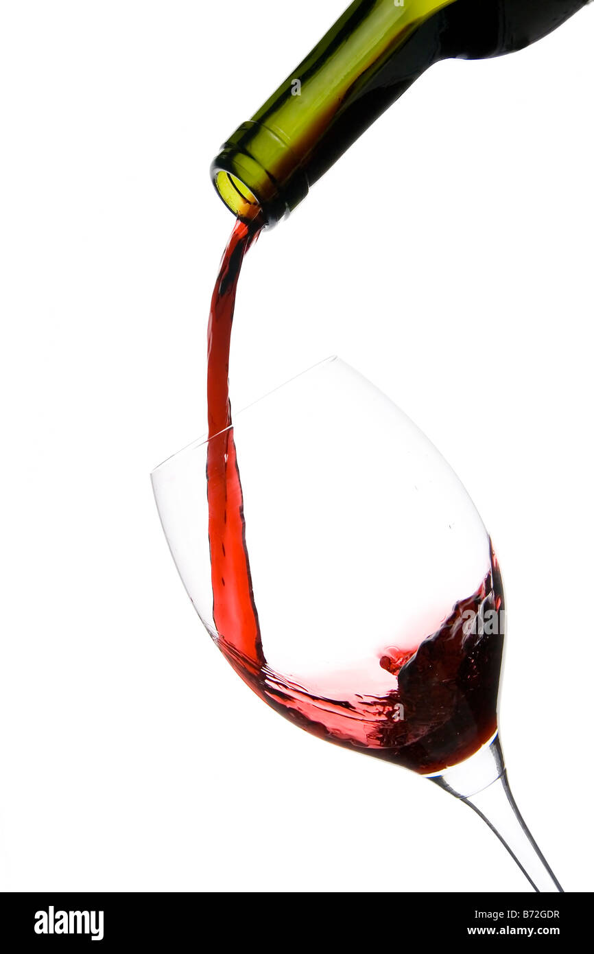 a clear glass of red wine isolated on white background Stock Photo - Alamy