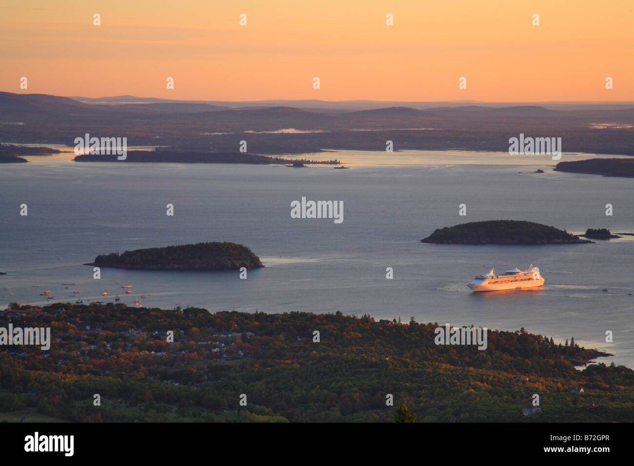 Bar Harbor at Sunrise, Cadillac Mountain, Cadillac Mountain Trail ...