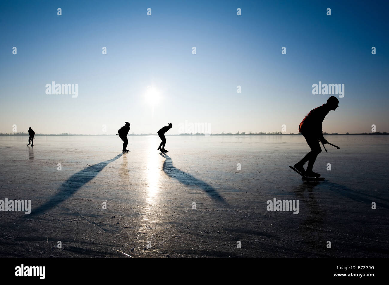 ice skating in the netherlands Stock Photo - Alamy