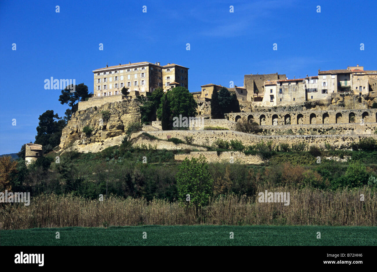 Perched Village of Lauris Overlooking the Durance Valley, on Southern ...