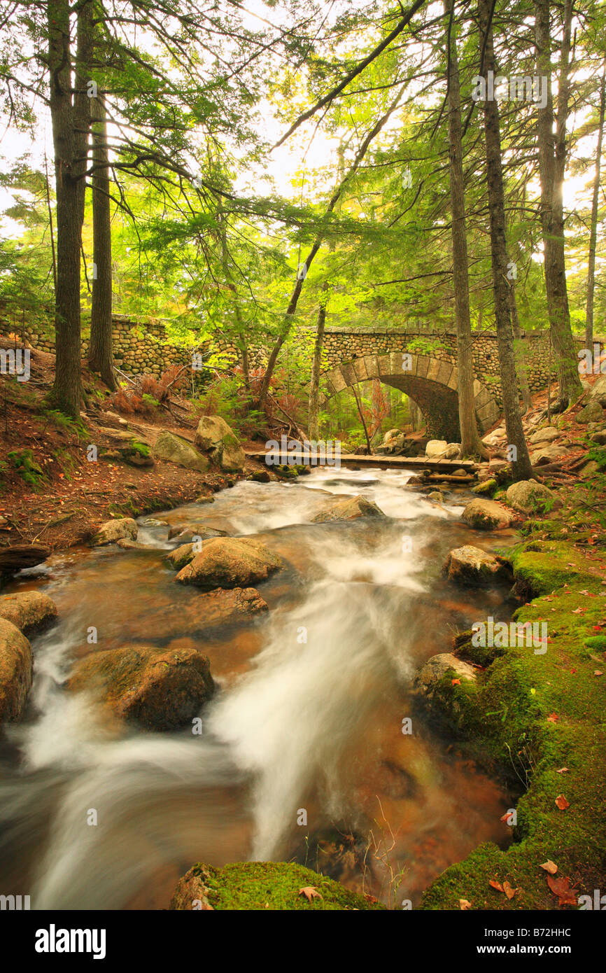 Cobblestone Carriage Road Bridge near Jordan Pond, Acadia National Park ...