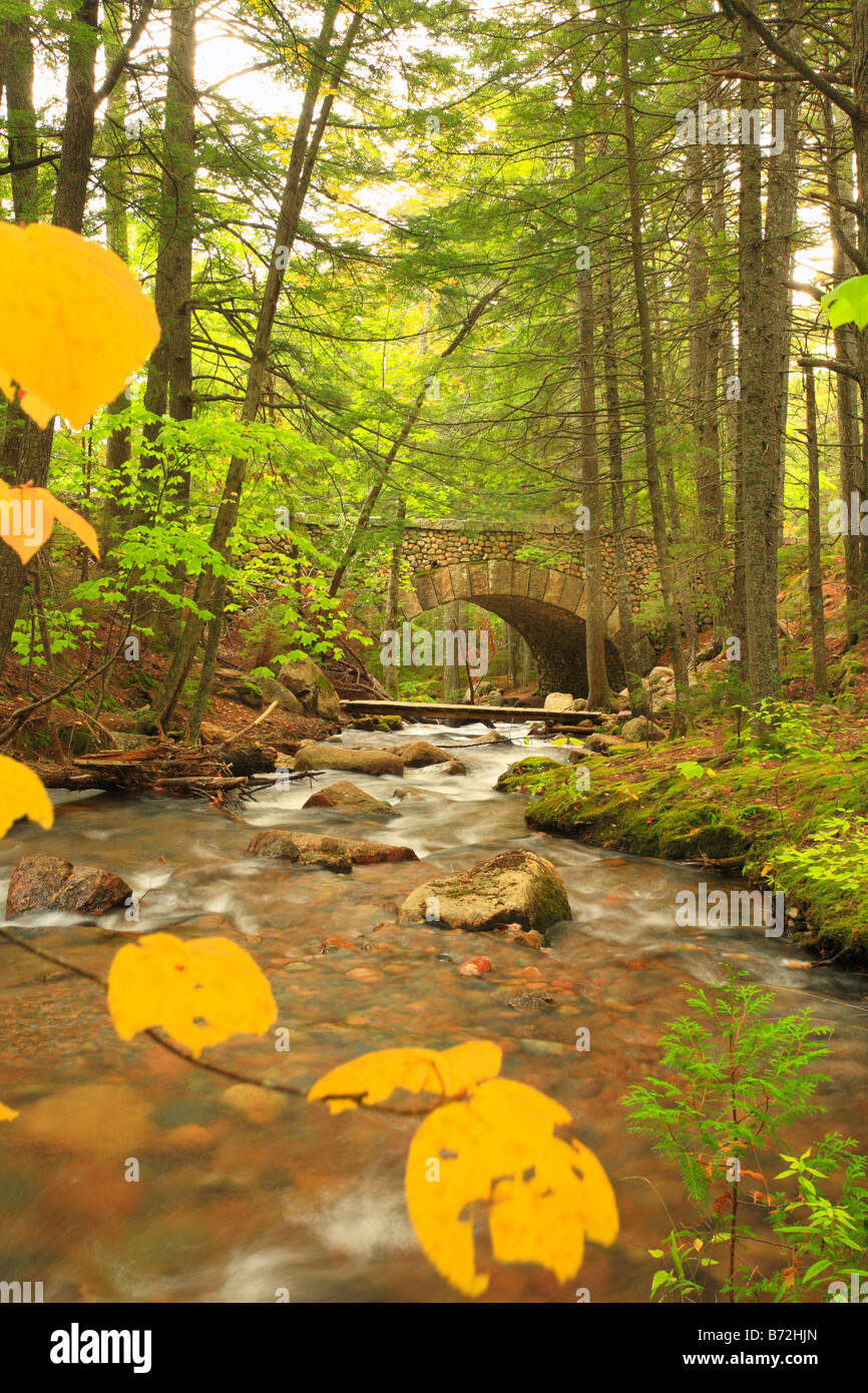 Cobblestone Carriage Road Bridge near Jordan Pond, Acadia National Park ...