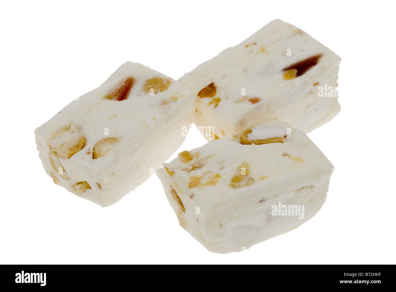 delicious nougat isolated on a white background Stock Photo - Alamy