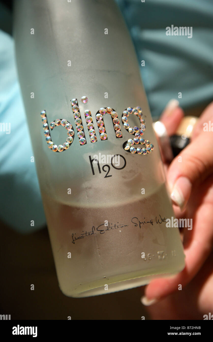 Designer water called Bling, bottle is covered in swarowski crystal ...
