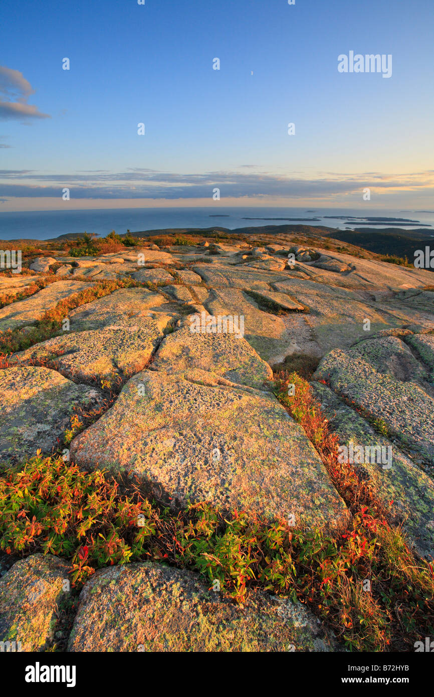 Sunset, Cadillac Mountain, Acadia National Park, Maine, USA Stock Photo ...