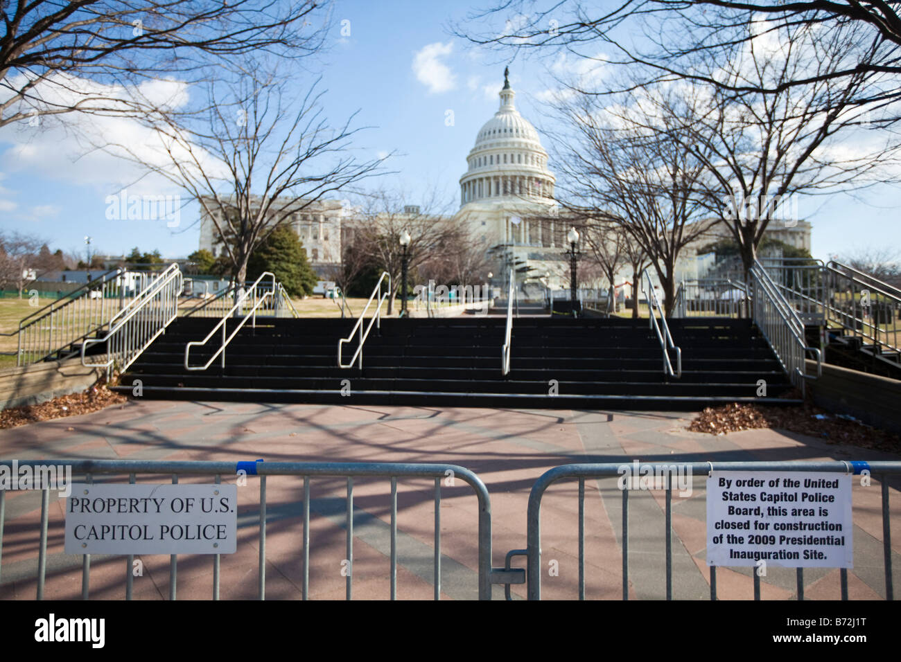 Preparation for the 56th Presidential Inauguration in front of the ...