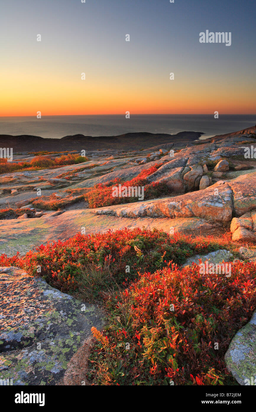 Sunrise, Cadillac Mountain, Acadia National Park, Maine, USA Stock ...