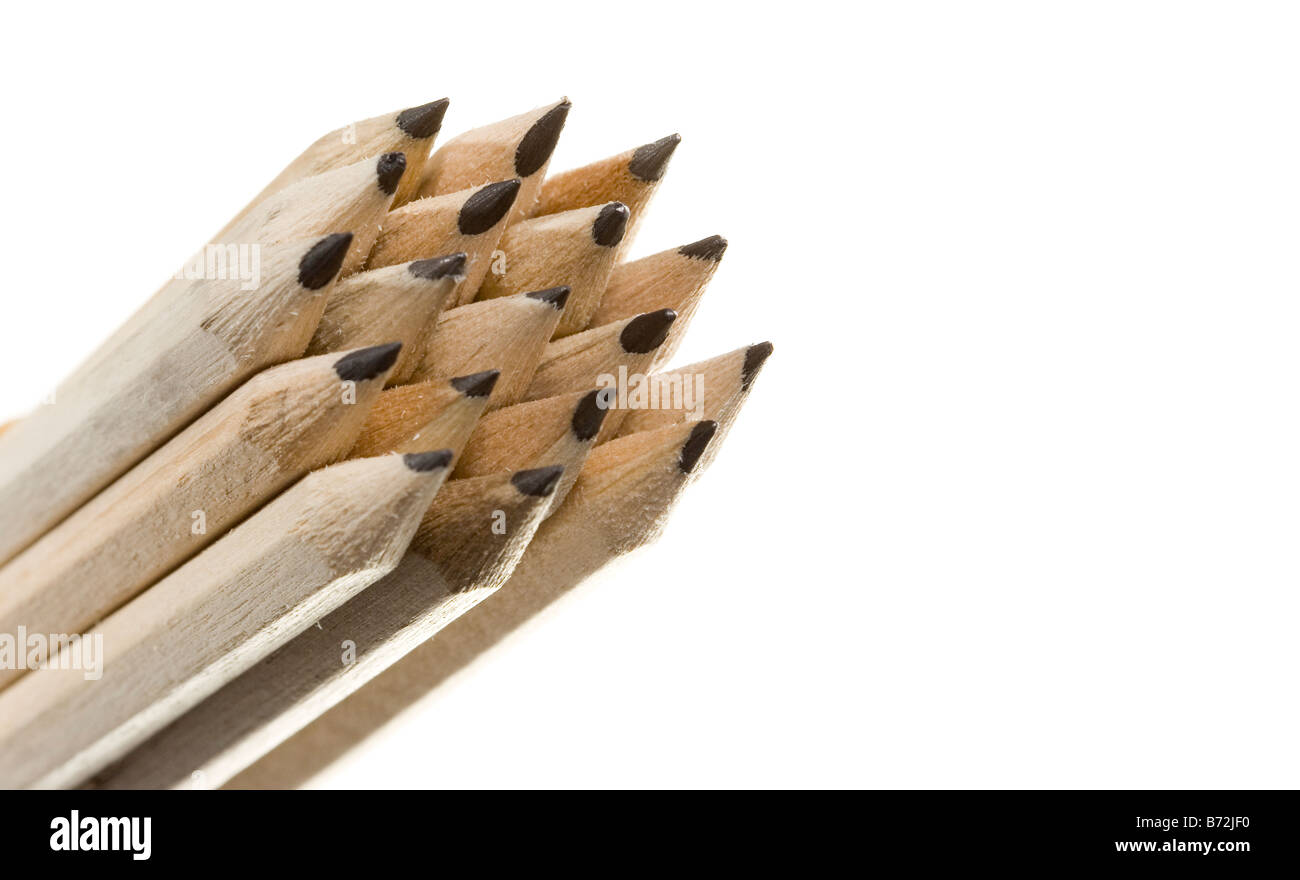 assorted pencils isolated on withe background in a composition Stock ...