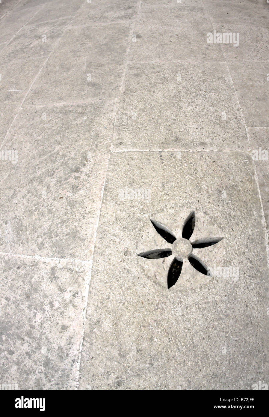 Roman amphitheater detail in Amman Al Qasr site Jordan Fish eye lens ...