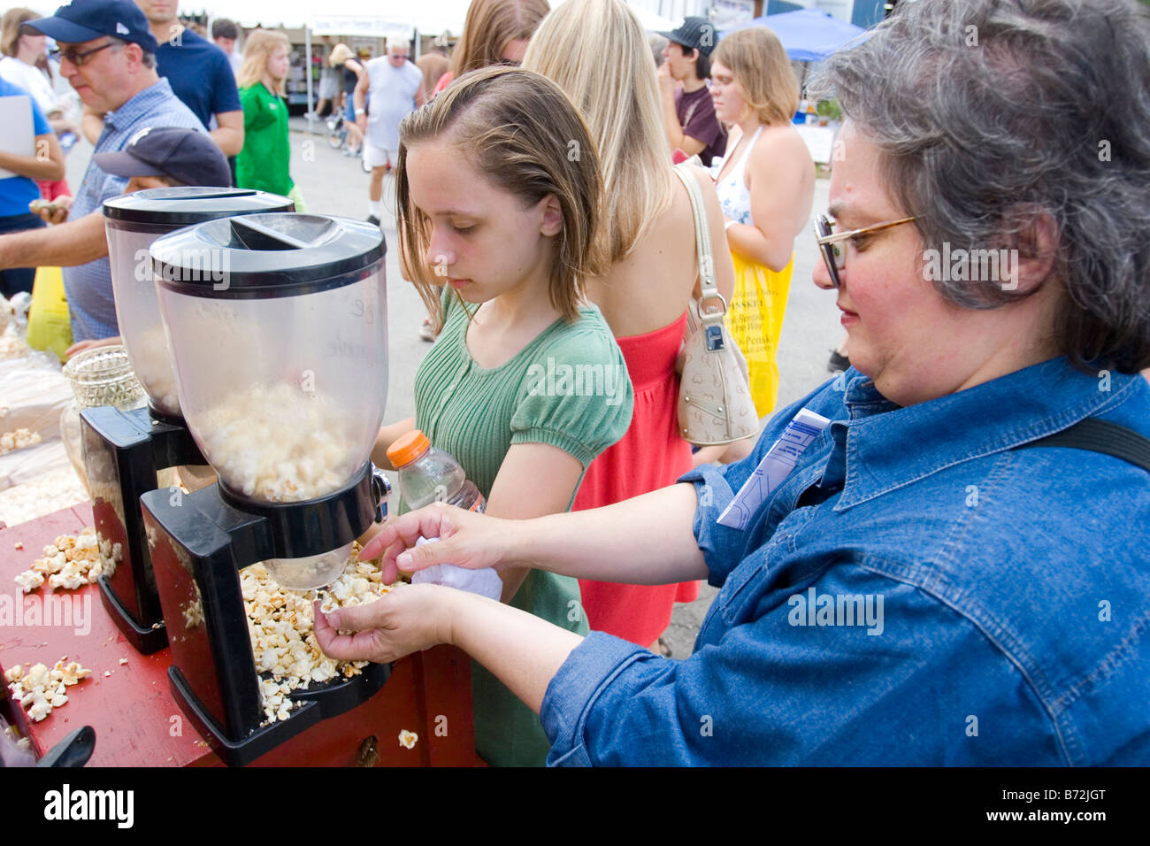 People getting snacks and food at County Fair Stock Photo - Alamy