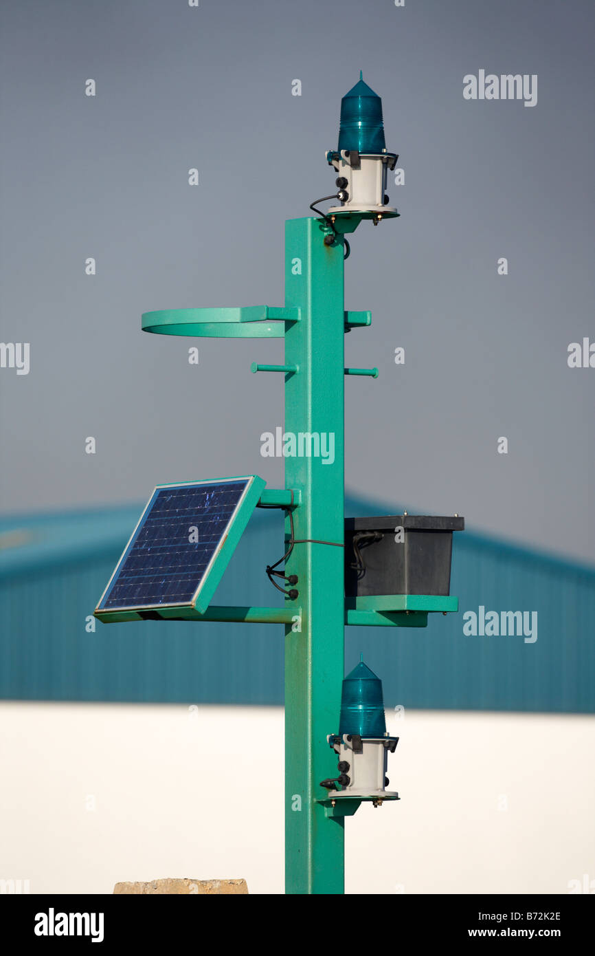 solar powered harbour marker lights at entrance to portavogie harbour ...