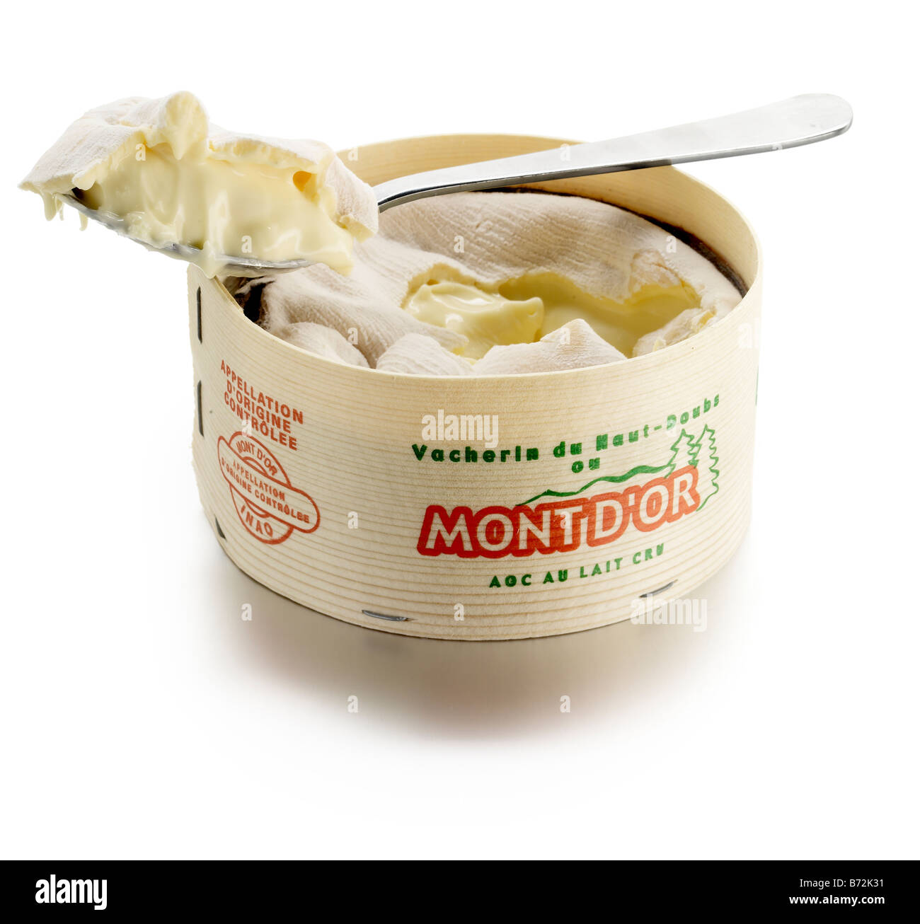 Vacherin swiss soft cheese spoon Stock Photo - Alamy