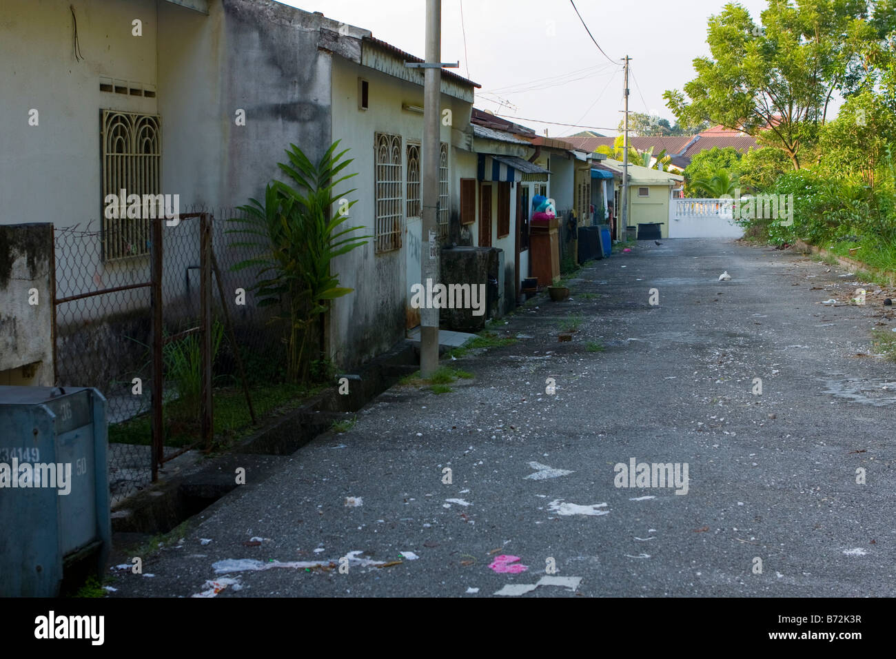 Service laneway behind houses Stock Photo - Alamy