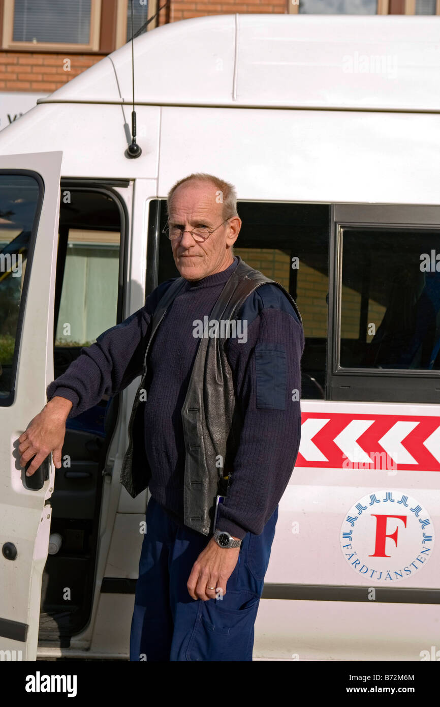 Model released picture of a driver in front of his van Stock Photo - Alamy