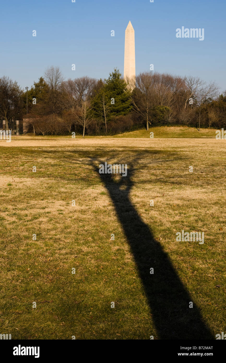 Washington Monument and shadow Stock Photo - Alamy