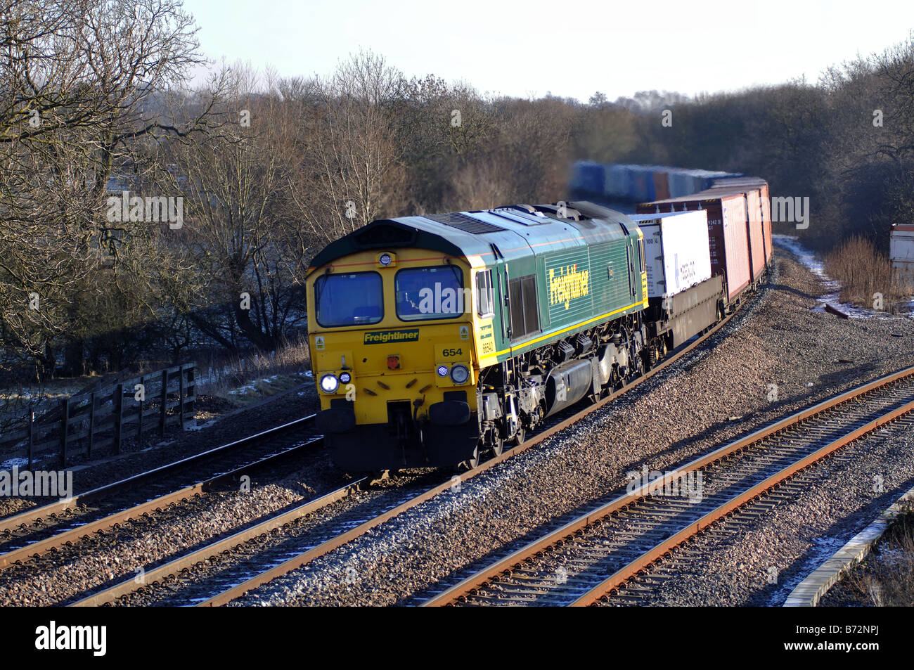 Freightliner train at Hatton North Junction, Warwickshire, England, UK ...