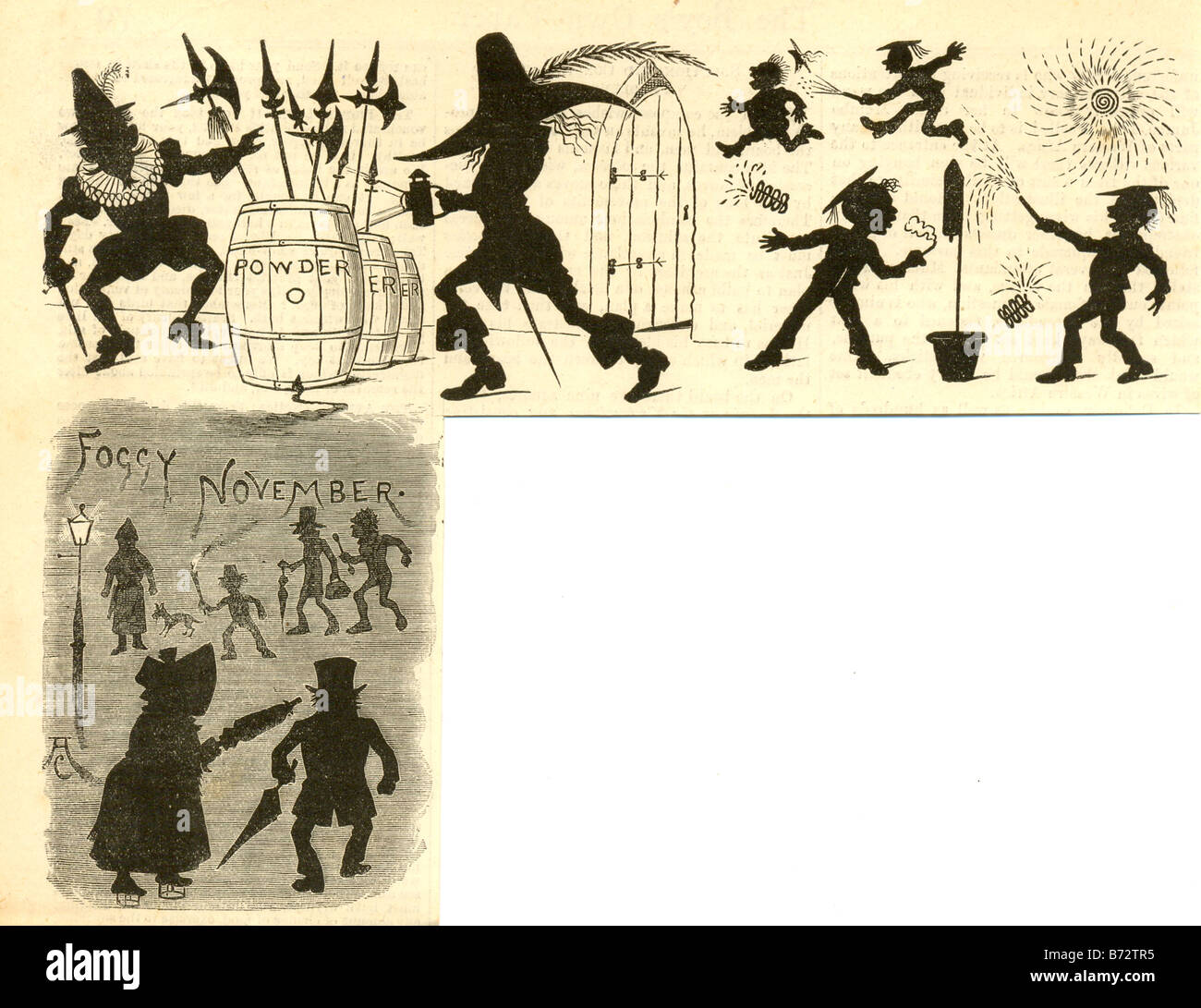 Silhouette for November from Boys Own Paper 1882 Stock Photo - Alamy