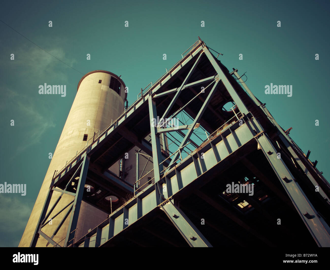 Retro photograph of an old abandoned cement factory Stock Photo - Alamy
