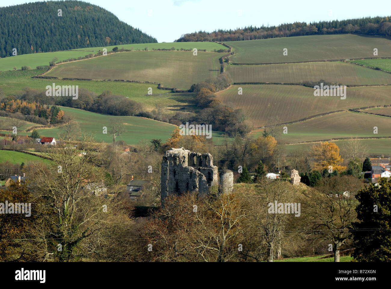 Clun Castle, Shropshire, England Stock Photo - Alamy