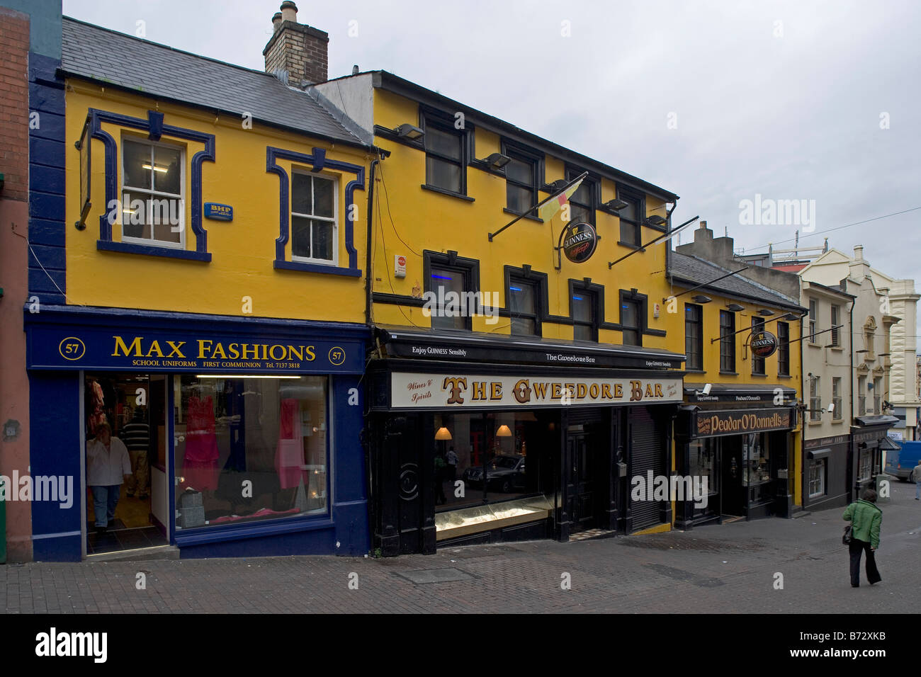 Northern Ireland Derry Londonderry Waterloo Street typical buildings Co ...